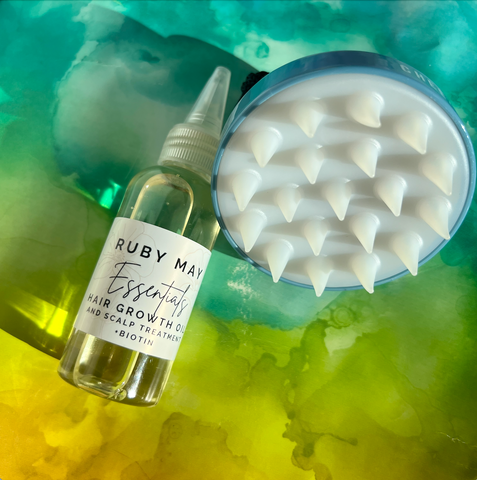 Essentials - Hair Growth Oil & Scalp Treatment + Silicone Massager